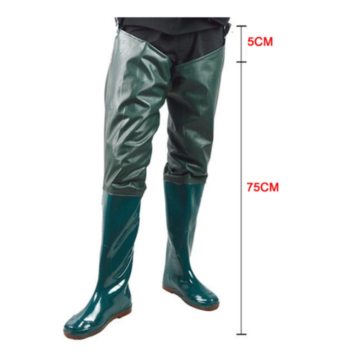 Extended anti slip rain boots fishing pants knee high water pants half ...