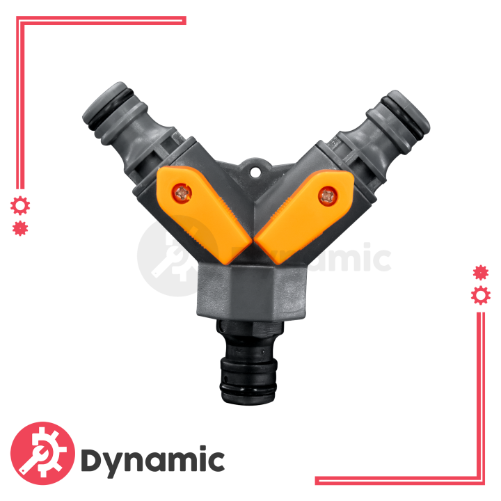 PVC 2-way Quick Release Y Splitter with Shut Off Valve Garden Hose ...