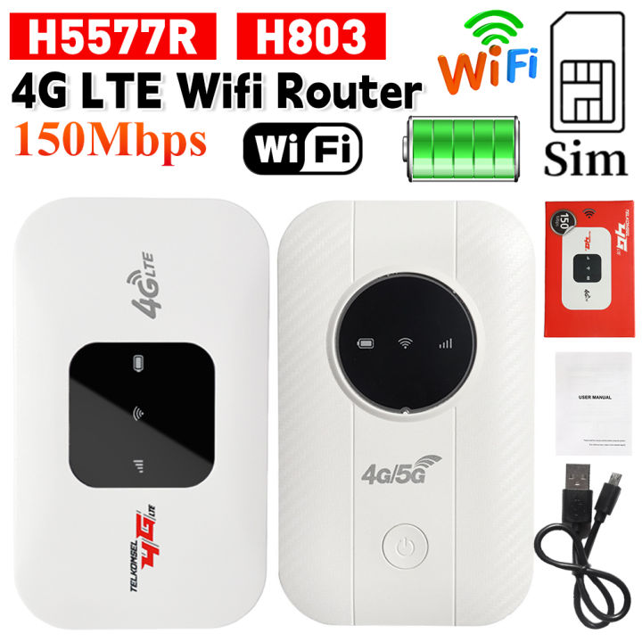 H5577R H803 4G LTE Wireless Router 150Mbps Pocket Mifi Modem with Sim ...