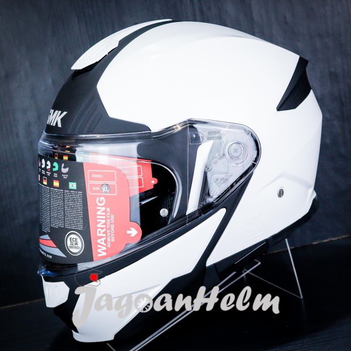 HELM SMK GULLWING GL100 SOLID | WHITE GLOSSY | MODULLAR | Lazada Indonesia