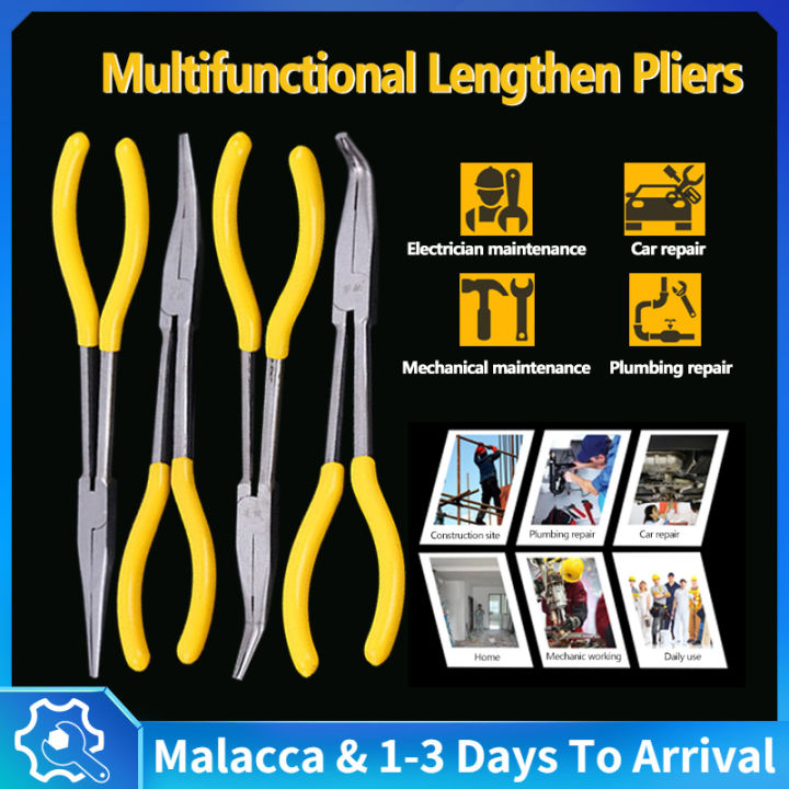 11" 280mm Extra Long Nose Pliers Straight 90 degree 45 degree 25 degree ...