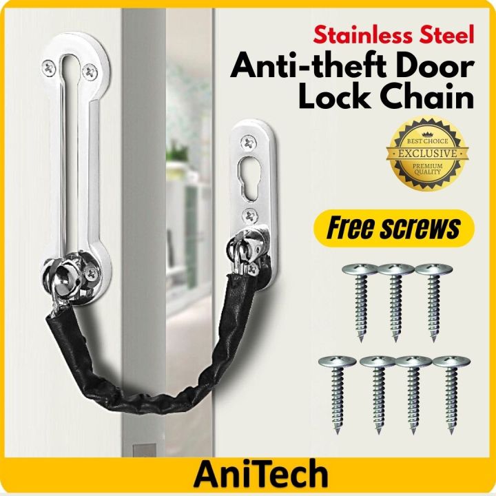 Door Chain Guard Bolt Slide Bolt Front Door Safety Lock Anti-Theft Lock ...