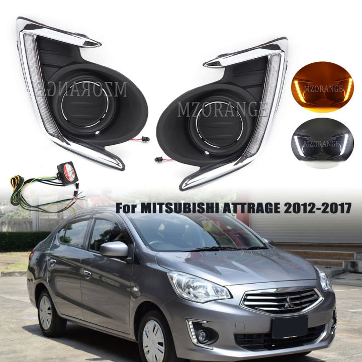 LED DRL Fog Lights For Mitsubishi Attrage Mirage G4 2012-2017 White ...