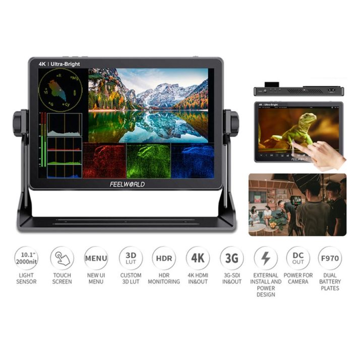 FeelWorld LUT11S 10.1" Inch 4K Ultra Bright Touchscreen 3G SDI 4K HDMI Monitor LUT 11 S Resmi ...