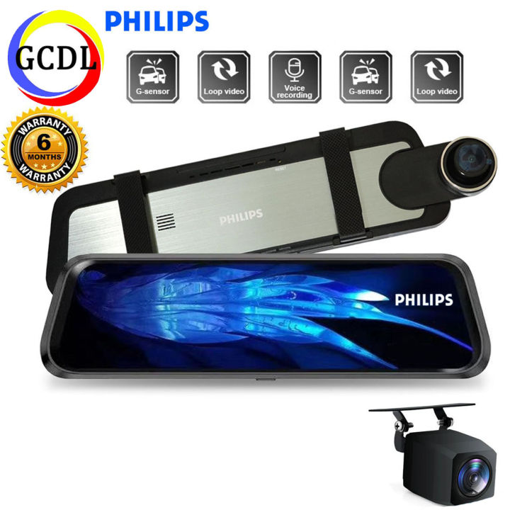PHILIPS F2 9.35 inch 4K+1080P Stream Media WiFi Car DVR Dual Lens Full ...