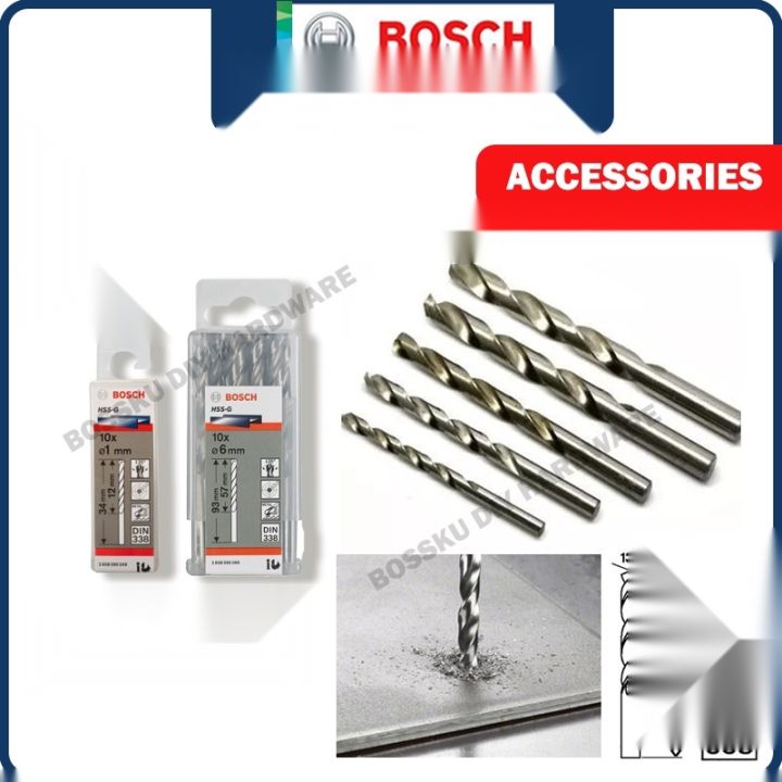 BOSCH HSS Drill Bit for Metal Cast Iron Size from 1 to 6mm (1piece ...