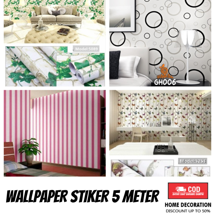 wallpaper dinding murah 45x meter // wallpaper dinding kamar aesthetic ...