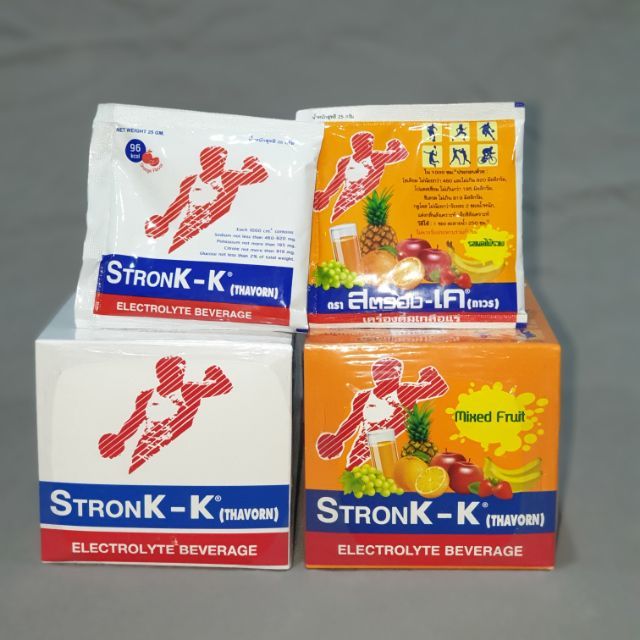 Stronk-K สตรองเค-เค เครื่องดื่มเกลือแร่ ยกกล่อง 25 ซอง มี 2 รส | Lazada ...
