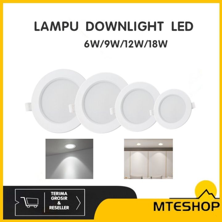 MTE Lampu Downlight LED Panel 6W/9W/12W/18W PUTIH Tipis Bulat Inbow ...