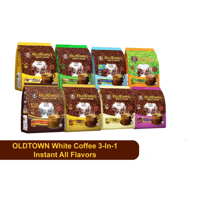 OLD TOWN INSTANT WHITE COFFEE HAZELNUT / CLASSIC / LESS SUGAR / EXTRA ...