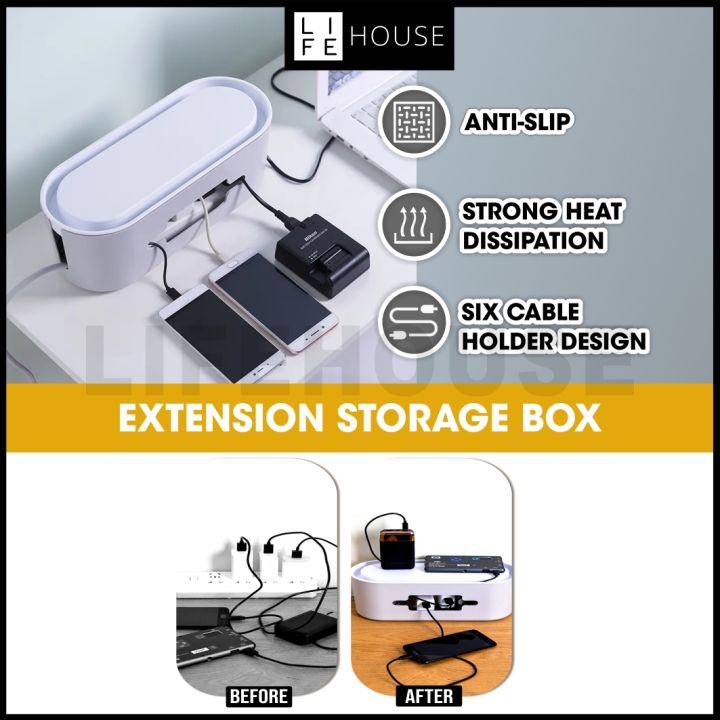 Extension Plug Storage Box Wire Extension Plug 10m Cable Organizer ...