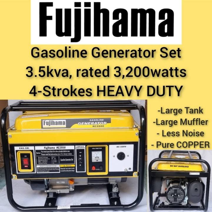 FUJIHAMA Gasoline Powered Generator Set 3.5kva rated 3,200 watts Pure ...