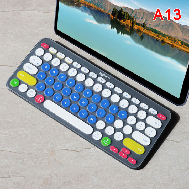 【HJ】Wireless Keyboard Cover for Logitech K380 Wireless Colorful US Soft ...