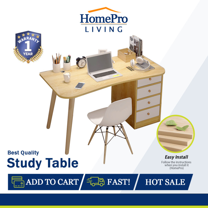 HomePro Study Table with Drawer Computer Table 120CM Office table for Writing Living Room ...