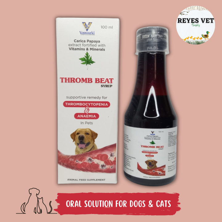 [VET SUPPORT] 1bottle 100mL THROMB BEAT SYRUP Carica Papaya Extract ...
