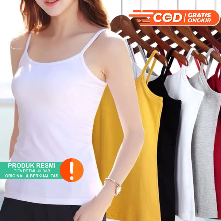 Tanktop Tali Kecil Spaghetti Basic Solid Camisole Wanita | Lazada Indonesia