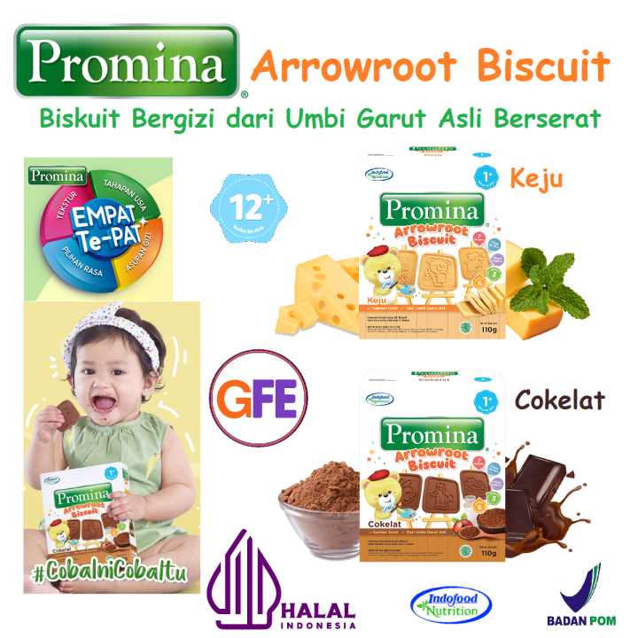 Promina Arrowroot Biscuit 1 Tahun Biskuit Cookies Bergizi dari Umbi ...