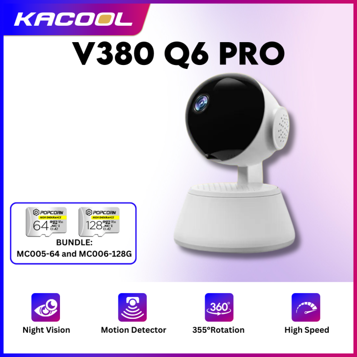 Popcorn V380 Q6 Pro CCTV Camera Wifi Connect 1080P Smart Home Security ...