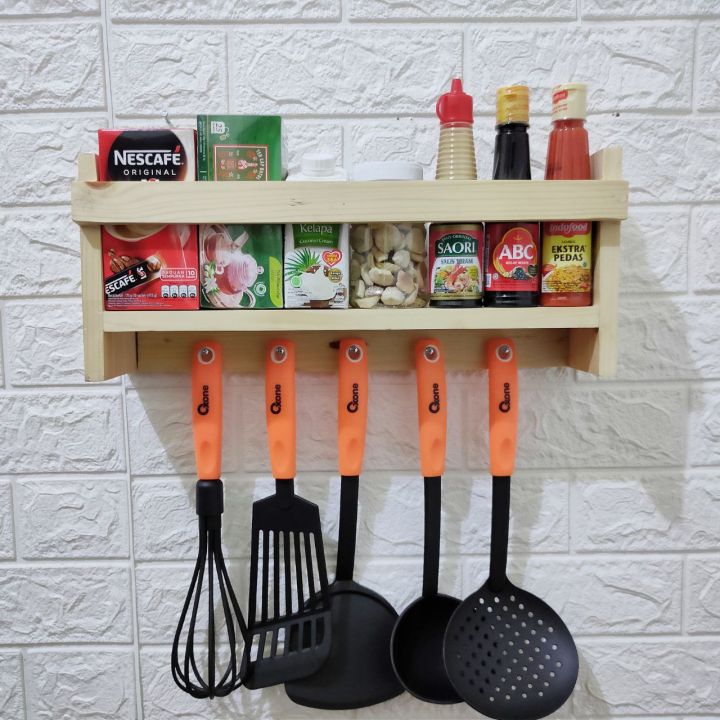 RAK BUMBU / Rak kayu / Rak bumbu dapur dinding gantung kayu / Rak bumbu ...