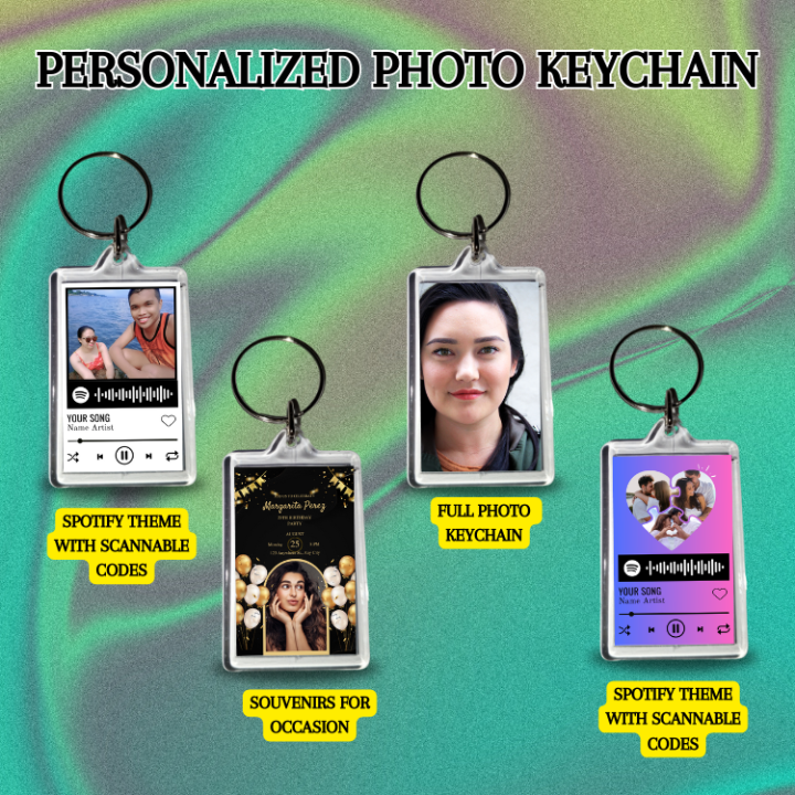 Personalized Spotify Acrylic Keychain with QR Code, customized keychain ...
