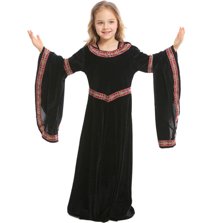 Girls European Medieval Vampire Costumes Kids Princess Dress Halloween ...