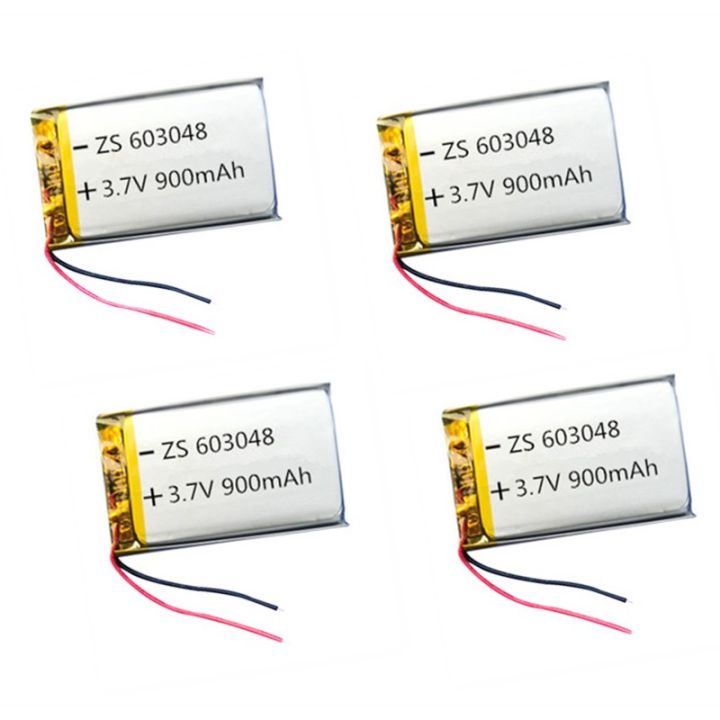 COD 4pcs 3.7V 900mAh 603048 Rechargeable Battery Li-Po Polymer cells ...