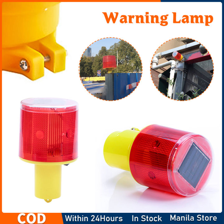 Solar LED Strobe Warning Light Flashing Lamp Waterproof Traffic Blinker ...