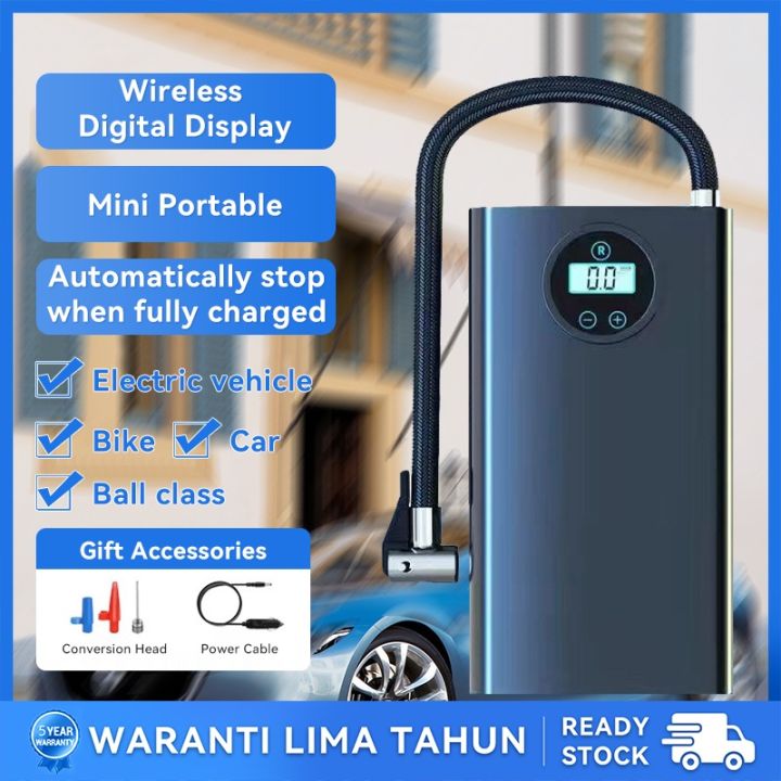 Portable Air Pump Tyre pam tayar kereta motor Car Motorcycle Bicycle Pump Electric Tyre Inflator ...