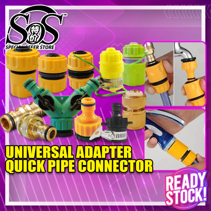 Universal Adapter Quick Pipe Connector Plastic Brass Water Tap Pengikat ...