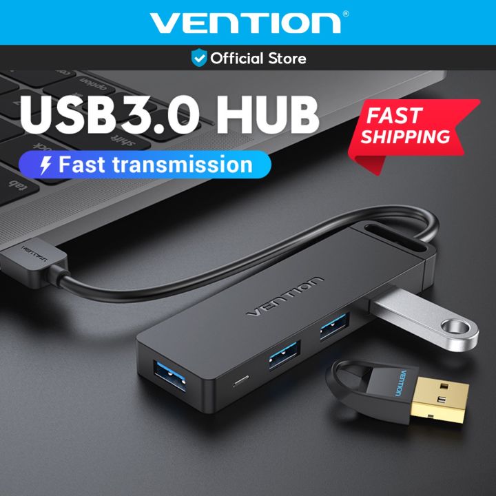 Vention USB Hub 4 Port USB 3.0 5Gbps High Speed with Power Input for ...