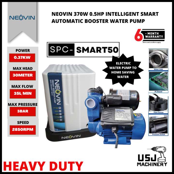 NEOVIN 370W 0.5HP Intelligent Smart Automatic Booster Water Pump SPC ...