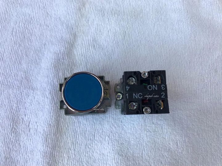 ekapab inter BLUE PUSH BUTTON SWITCH 1NC. D=22mm. NP2-BA61 /1ชิ้น ...