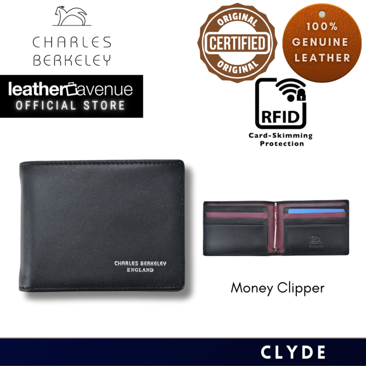 Charles Berkeley CLYDE Men's Leather Wallet Money Clipper Wallet ...