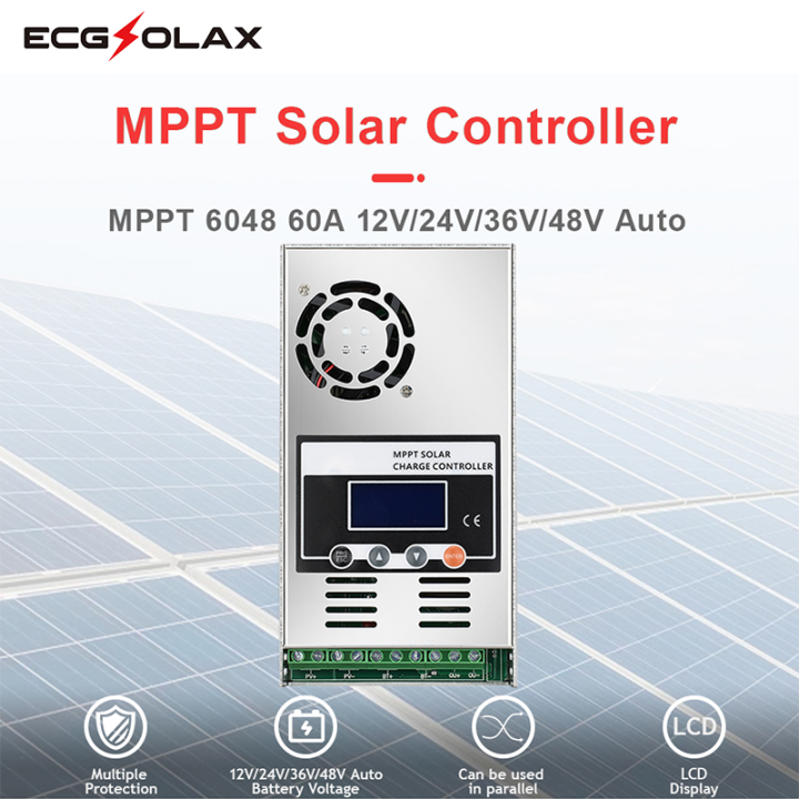 ECGSOLAX 60A MPPT Solar Charge Controller 12V 24V 36V 48V Battery Charge Regulator 60A solar ...
