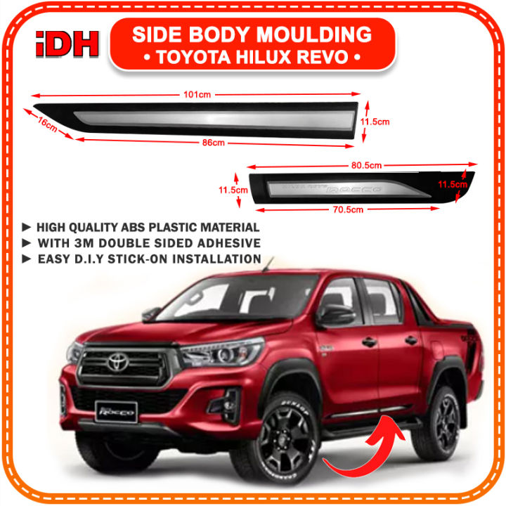 Toyota Hilux Revo / Revo / Rocco Mark Side Body Moulding 2016 2017 2018 ...