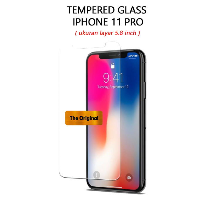 Tempered Glass iPhone 11 Pro ukuran layar ( 5.8 inch ) Screen Protector ...