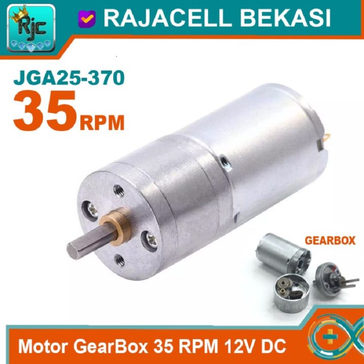 Motor DC Gearbox 12V 35RPM Gear Box High Speed JGA25-370 Shaft 4mm ...