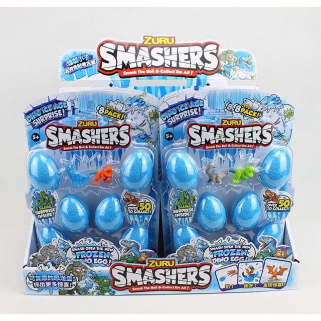 {ORIGINAL} ZURU SMASHERS DINO ICE AGE SURPRISE EGG PACK OF 6 (7457 ...