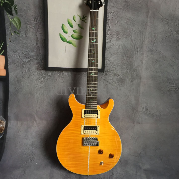 New PRS Custom 24 Flame Maple TOP Electric Guitar Abalone Birds Inlay ...