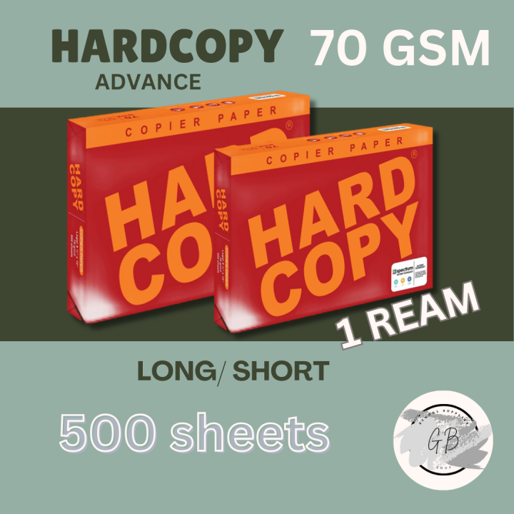 HARDCOPY Bondpaper (Short/Long) 1 REAM, 500 SHEETS / 70GSM | Lazada PH