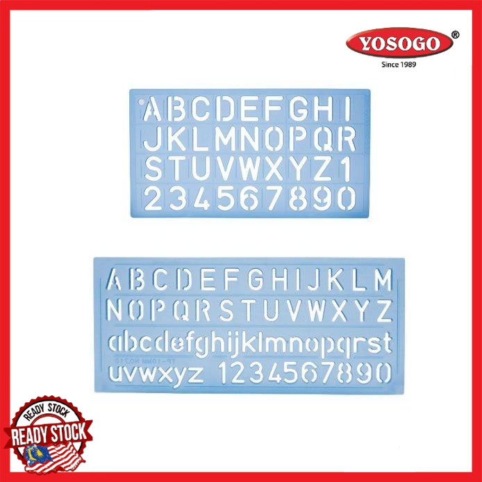 [super stationery] YOSOGO Papan Stensil Abjad dan Nombor – Plat Huruf ...