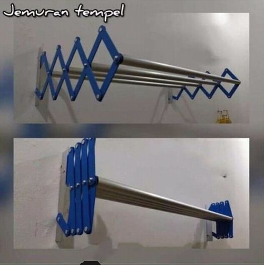 Jemuran Tempel Dinding Lipat Fleksible Jemuran Dinding Portable Sudut ...