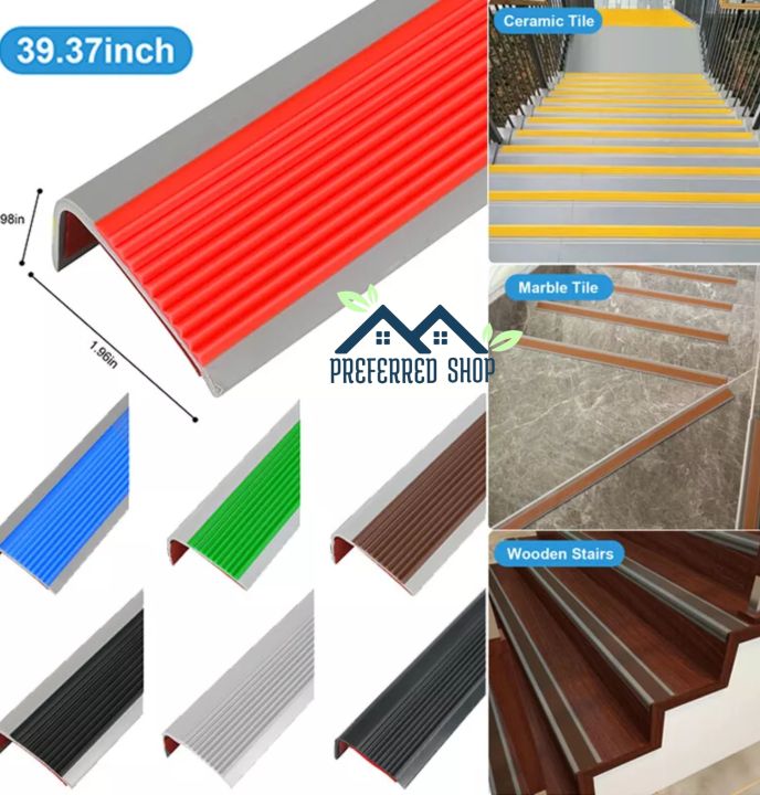 Preferred shop 1m Self-Adhesive PVC Stair Non-Slip Nosing Rubber Angle ...