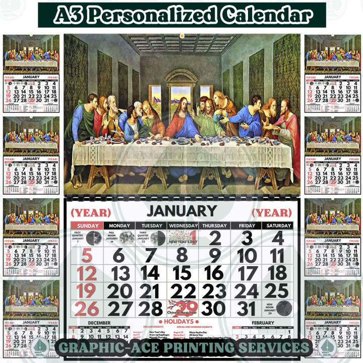 2025 WALL A3 2025 Jesus Lord God Design 2025 Wall Calendar | Lazada PH