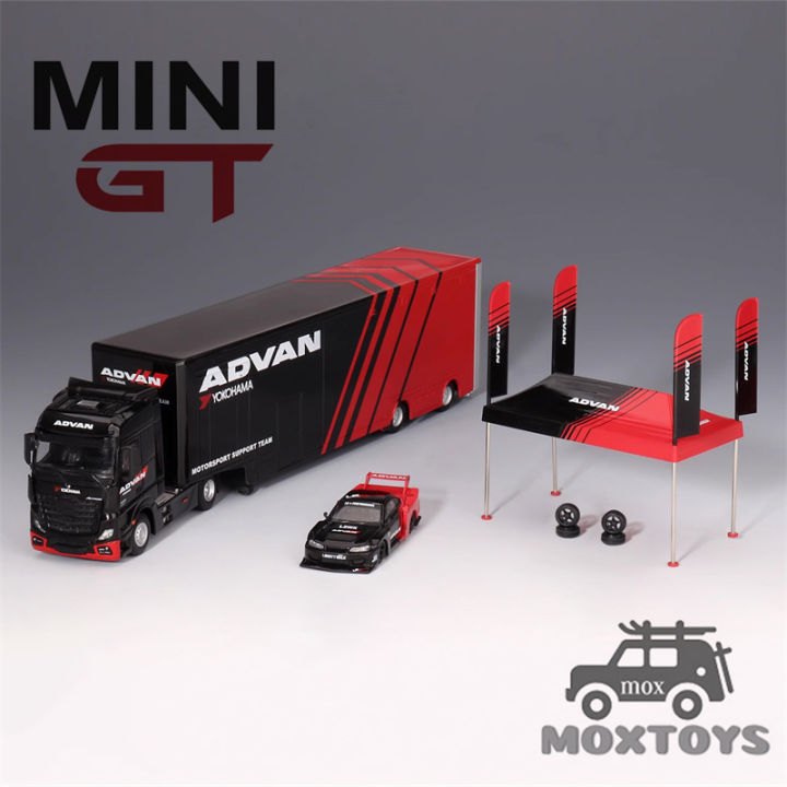 MINI GT 1:64 Actros w/ Racing Transporter/Paddock Service Tent Set/LB ...