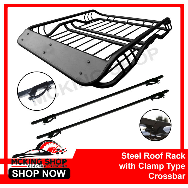 Steel Luggage Carrier Roof Rack Offroad 42x48 inches (Black) With CLAMP ...