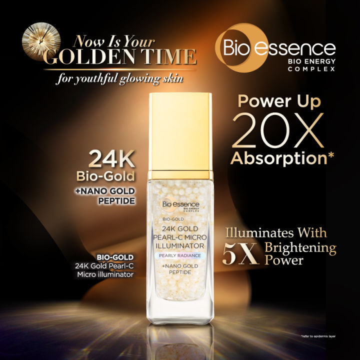 BIO ESSENCE Bio-Gold 24K Gold Pearl-C Micro Illuminator for Glowy Skin ...