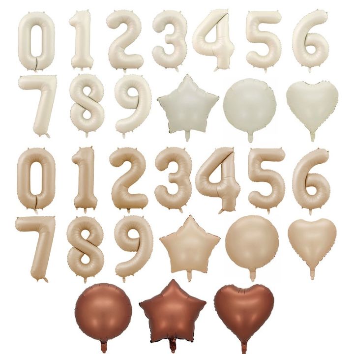 Party Things 2ft/40inch Cream Caramel Color Theme Number Balloons ...