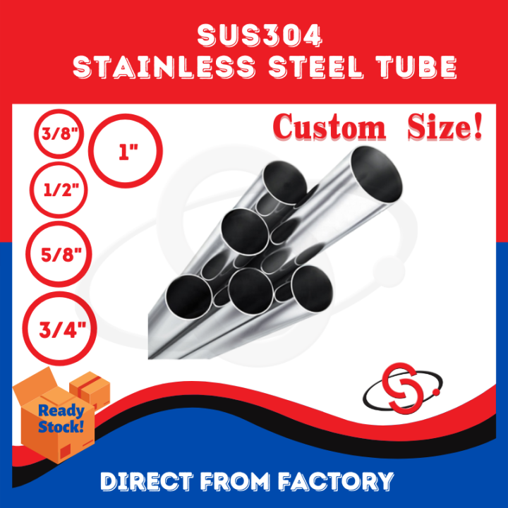 SCM SUS304 Stainless Steel Tube Stainless Steel Round Pipe Paip Besi ...