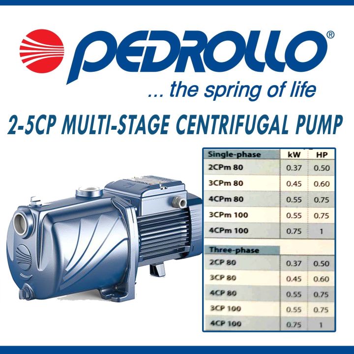Pedrollo - 2-5CP Multi Stage Centrifugal Pumps IMPELLERS IN NORYL | Lazada PH